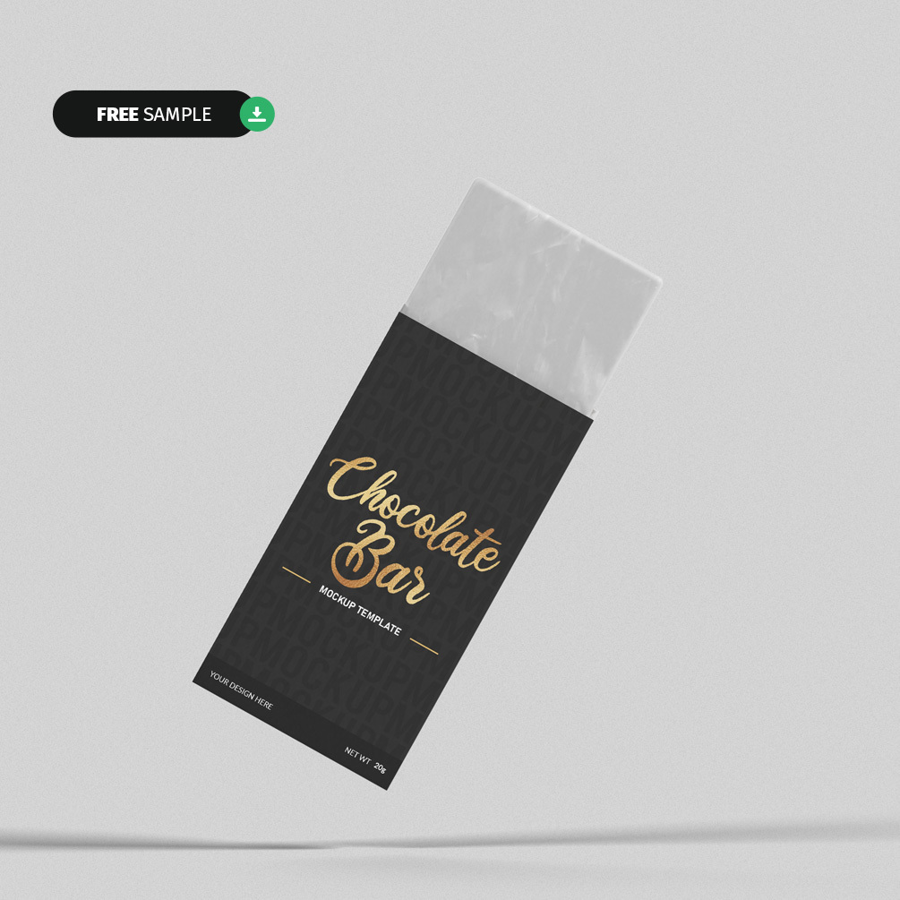 Chocolate Bar Box Pack Mockup - Free Version