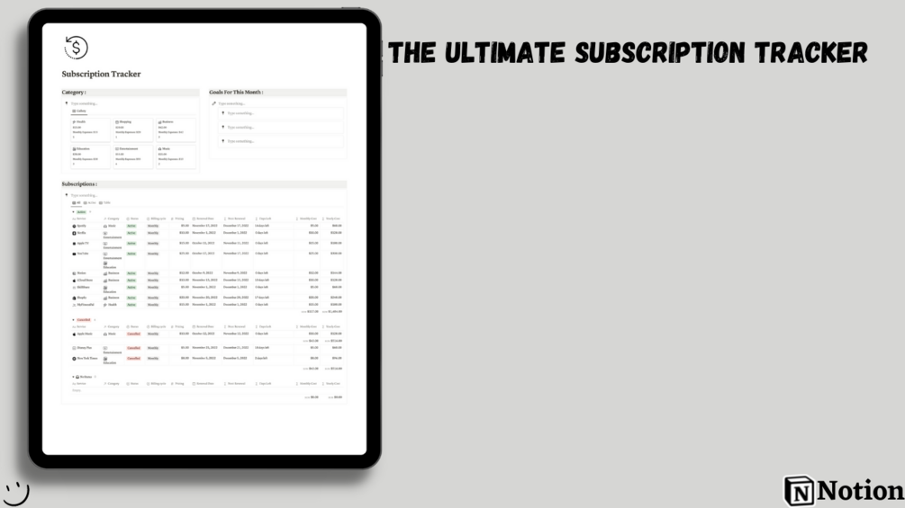 The Ultimate Subscription Tracker