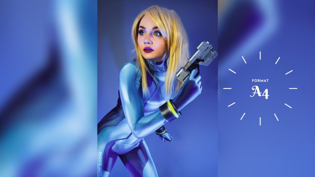 A4 Cosplay Print - Samus Zero Suit, Super Smash Bros - Lady Sundae