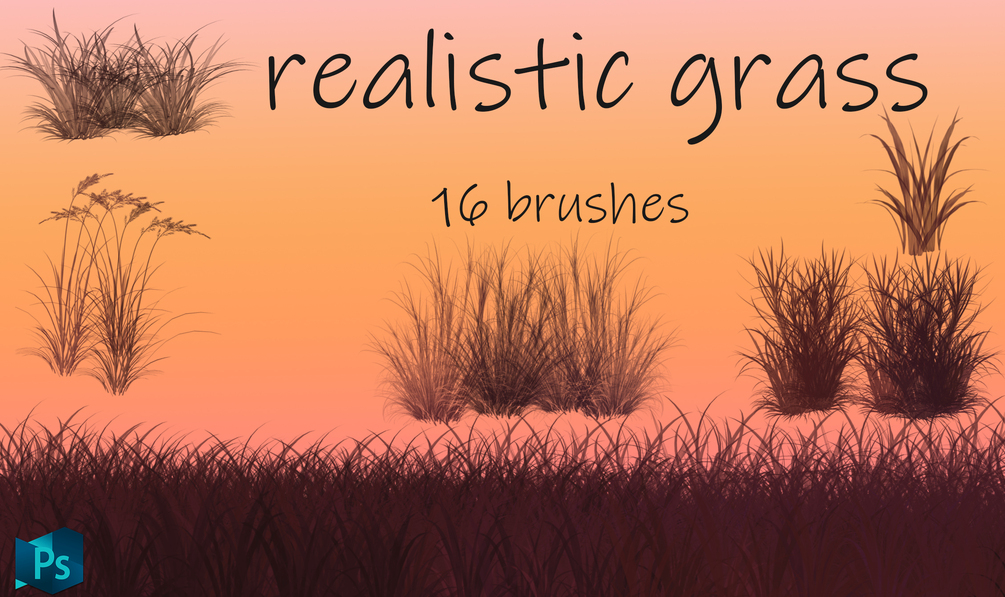 Photoshop Brush Set - Realistic Grass