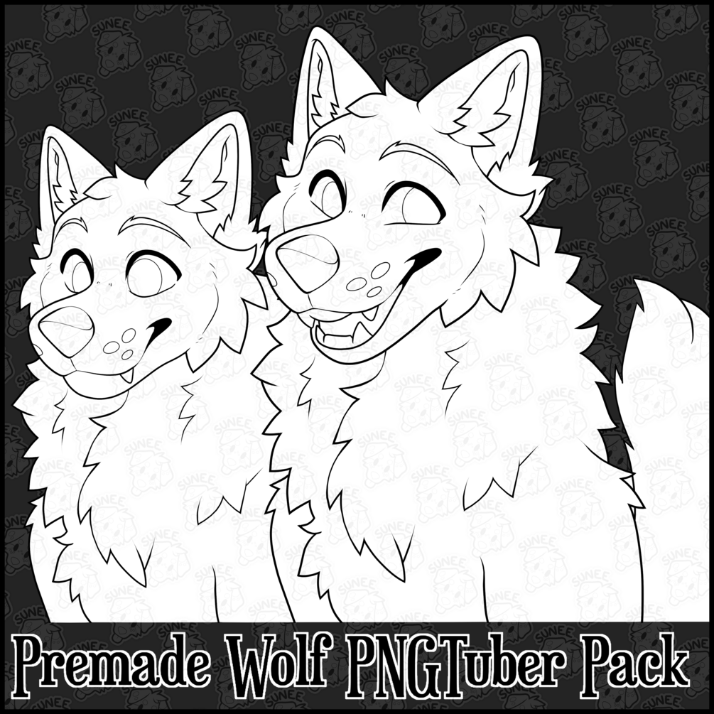 Premade Wolf PNGTuber Base!
