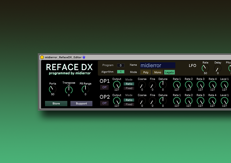 Yamaha Reface DX Editor [Max4Live]