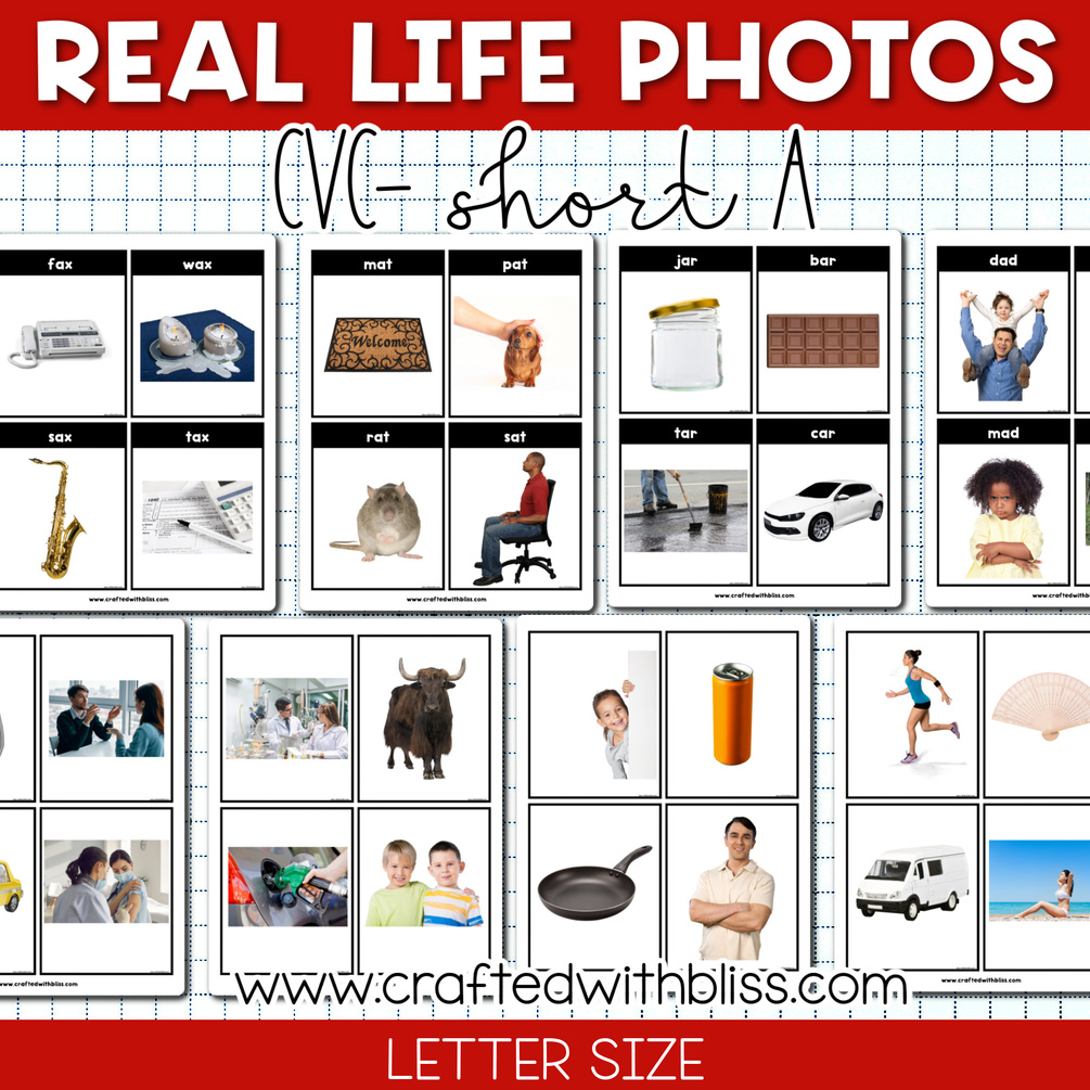 FREE CVC- Short A Cards | Real Life Photos | Vocabulary | Phonics ...