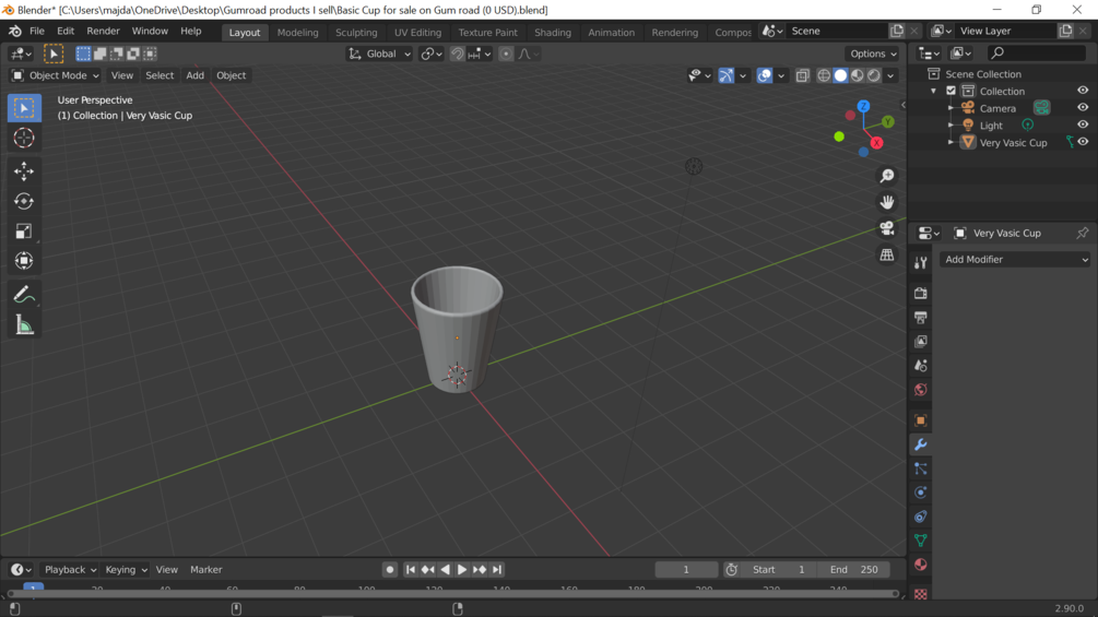 Very Basic Blender Cup Model For FREE ;)