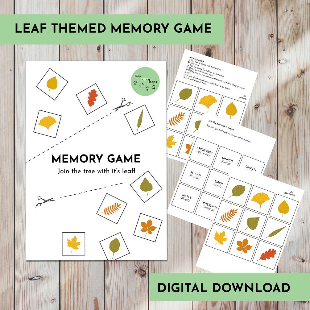Leaf themed memory game