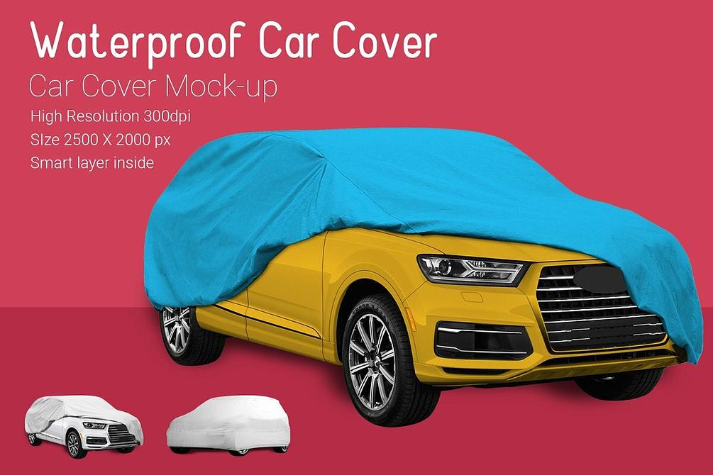[FREE MOCK-UP] Car cover PSD mock-up
