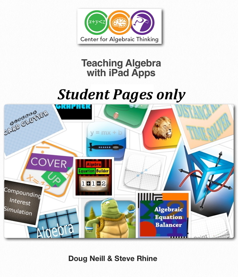 Student Pages for Teaching Algebra with iPad Apps