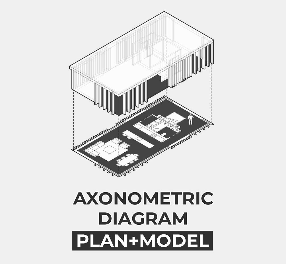 Axonometric Diagram Plan + Model (Sketchup + Photoshop)