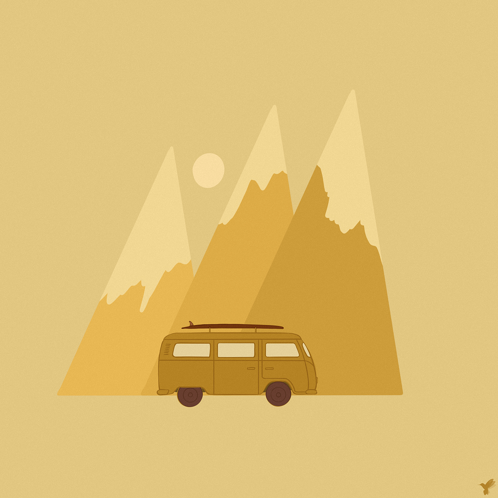 Van life | digital drawing (+ free wallpaper)