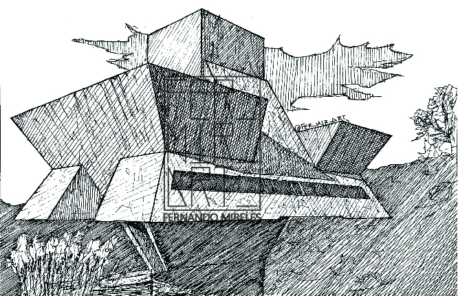 Ink architectural drawing