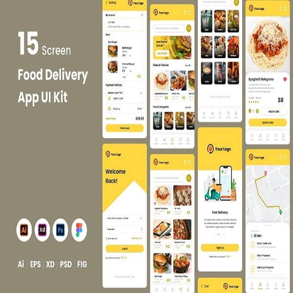 15 Screen Food Delivery Apps