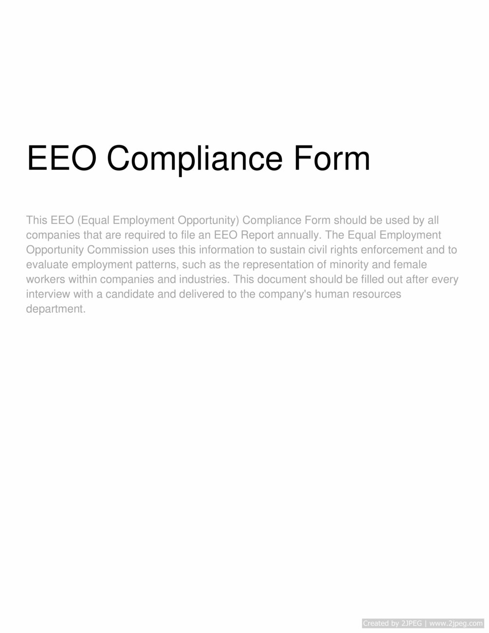 EEO Compliance Form