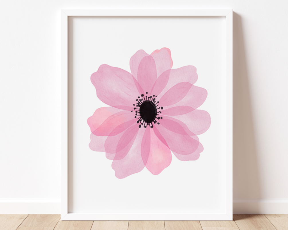 Pink Flower Printable Wall Art