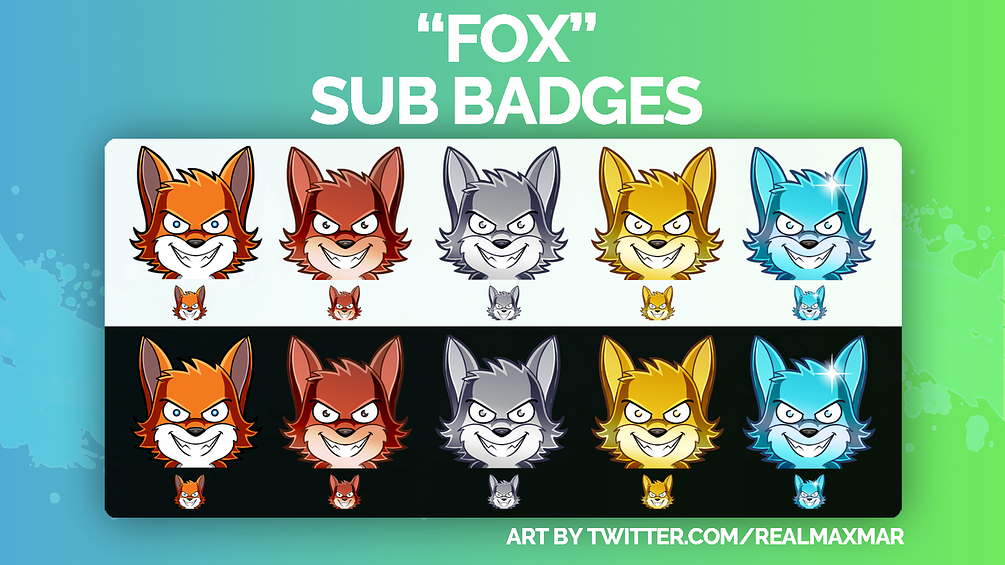 "Fox" sub badges for Twitch