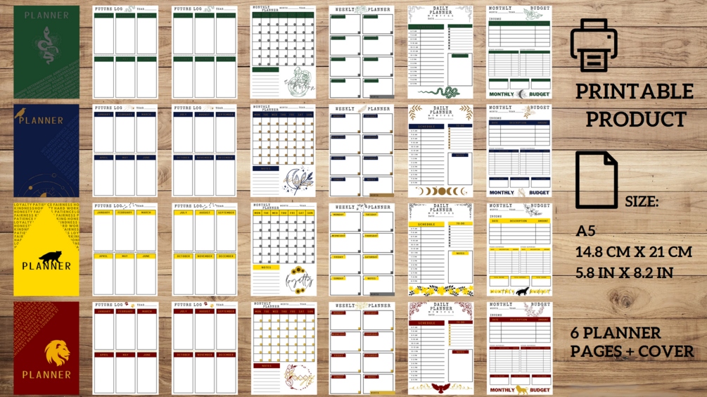 Harry Potter Inspired PRINTABLE Planner Pages