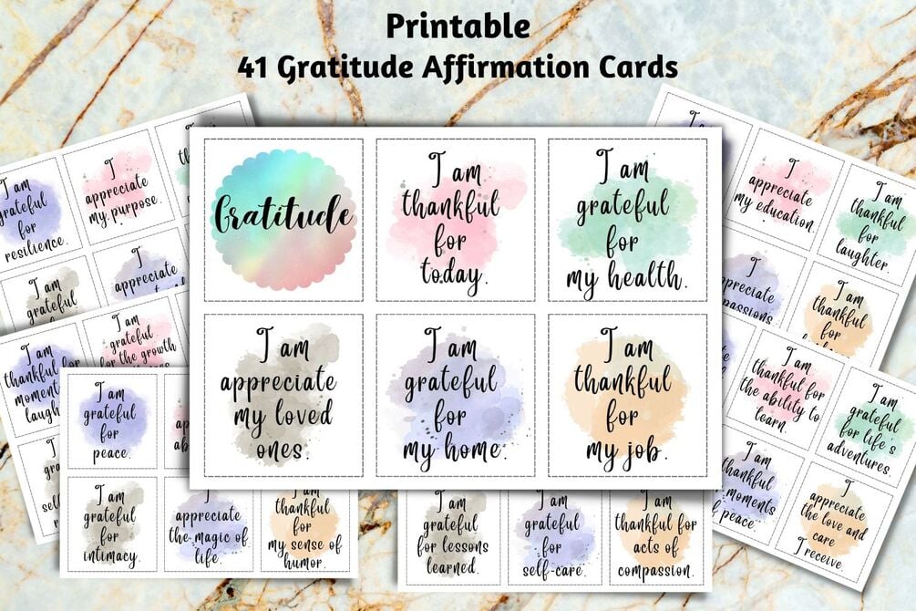 Gratitude Affirmation Cards (Printable)