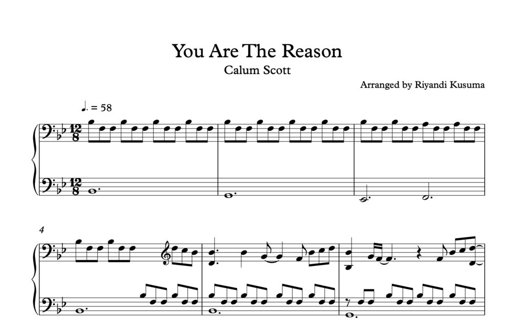 You Are The Reason - Calum Scott (Sheet Music)