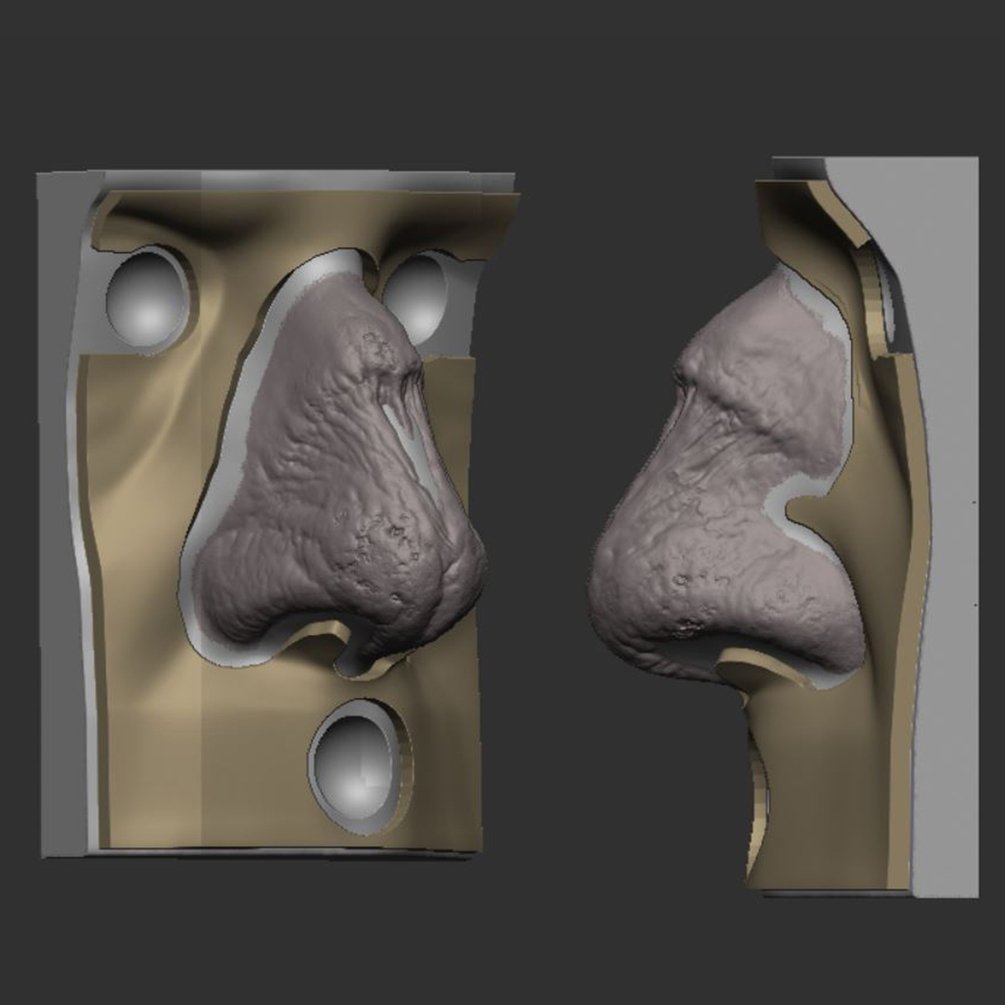 Prosthetic Zombie Nose Mold STL