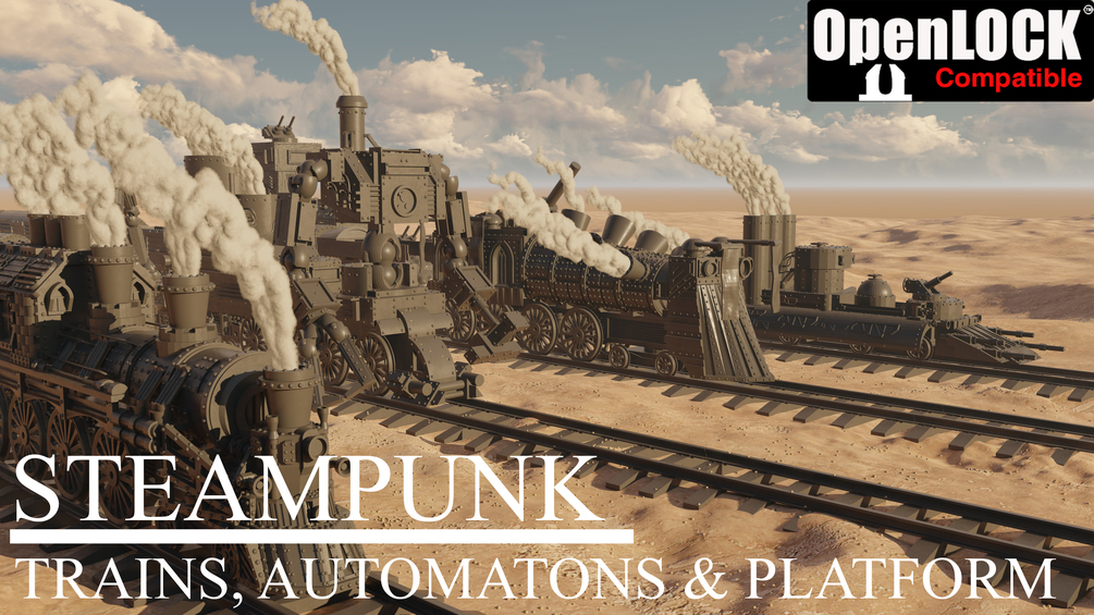 Steampunk: trains, automatons and platform - 3D Printable Files ...