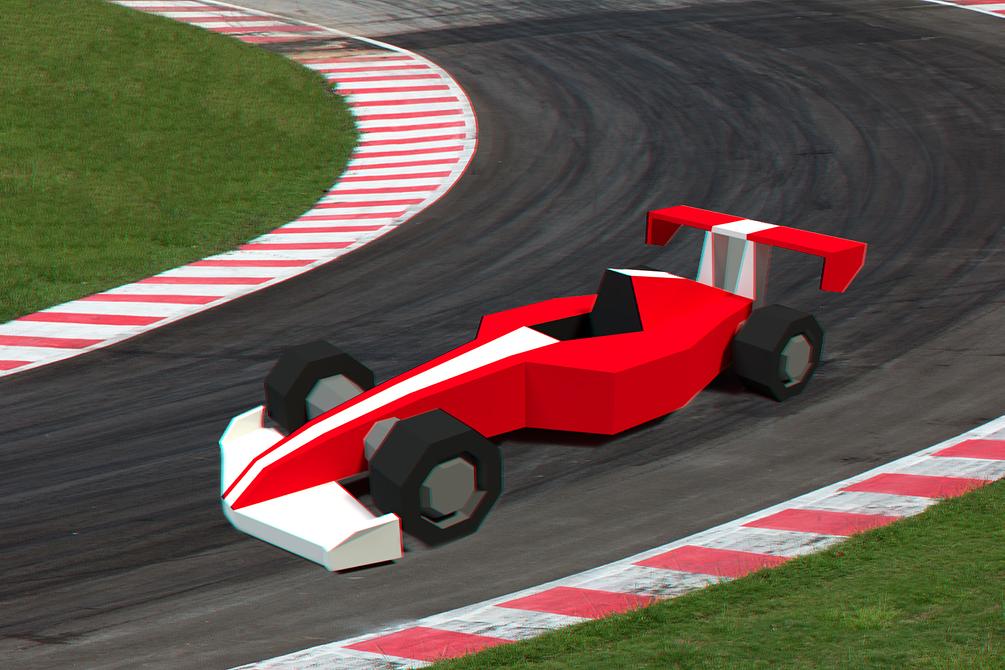 Paper formula 1. Papercraft template.