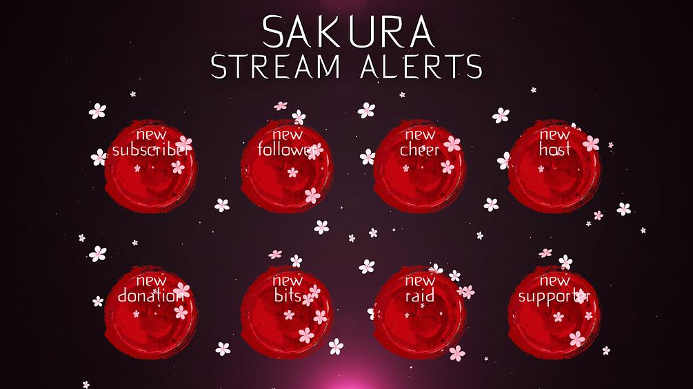 Sakura | Stream Alerts | Twitch/Facebook/OBS | Anime