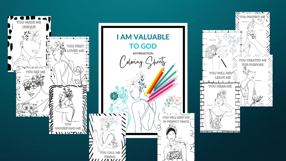 I Am Valuable to God Affirmation Coloring Sheets