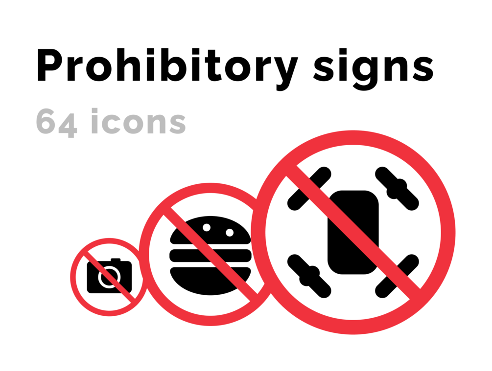 Prohibited icons set