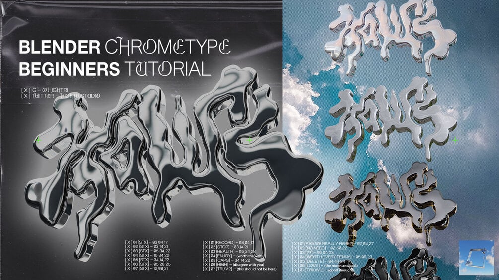 BLENDER CHROME TYPOGRAPHY BEGINNERS TUTORIAL - Project file