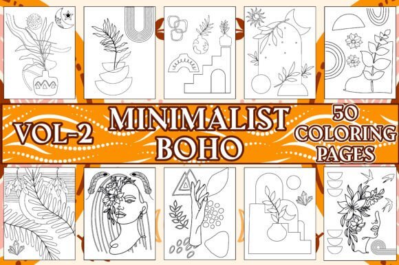 Minimalist Boho Coloring Pages for Adult