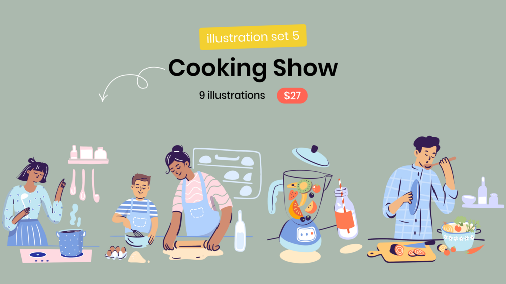 Cooking Show illustration set