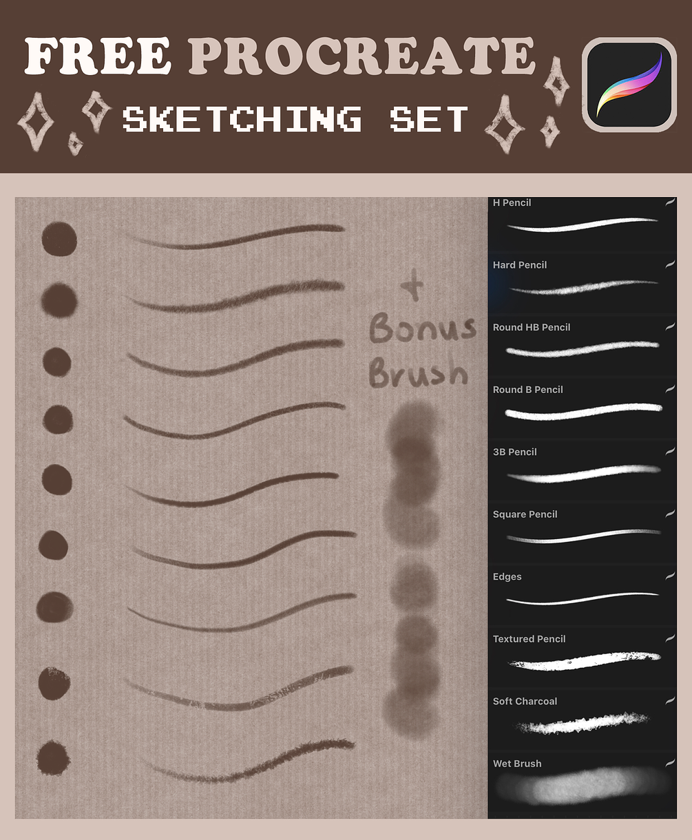 Free Procreate Sketching Set