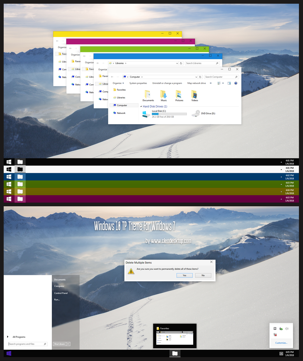 Windows 10 TP Theme For Windows 7