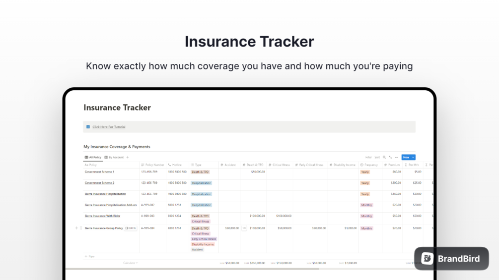 Simple Insurance Tracker