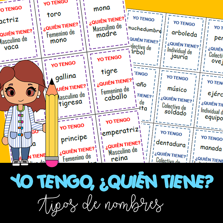 Yo tengo, quien tiene: Nombres masculino y femenino / Individual y ...