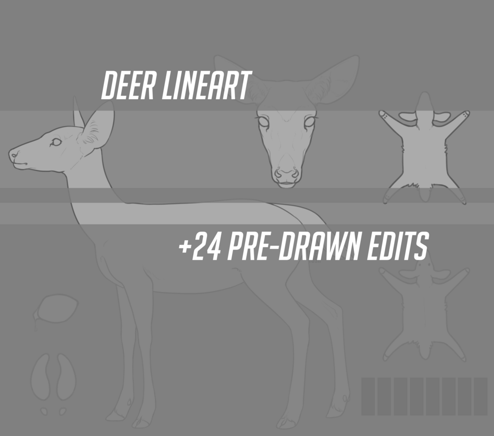 Deer Lineart (+edits)
