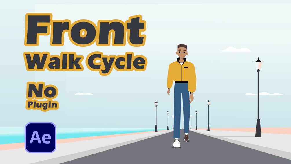 Walk Cycle Animation (Front View) No-Plugin