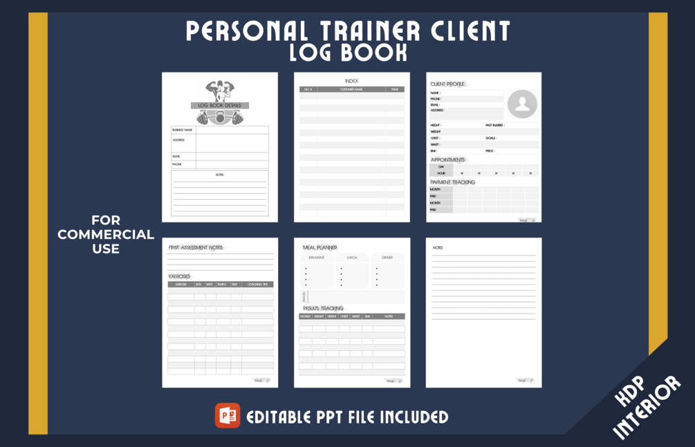 Personal Trainer Client Log Book