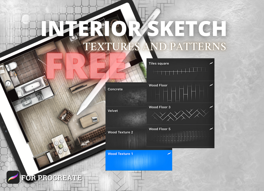 FREE Procreate brushes for interior sketch, procreate architecture ...