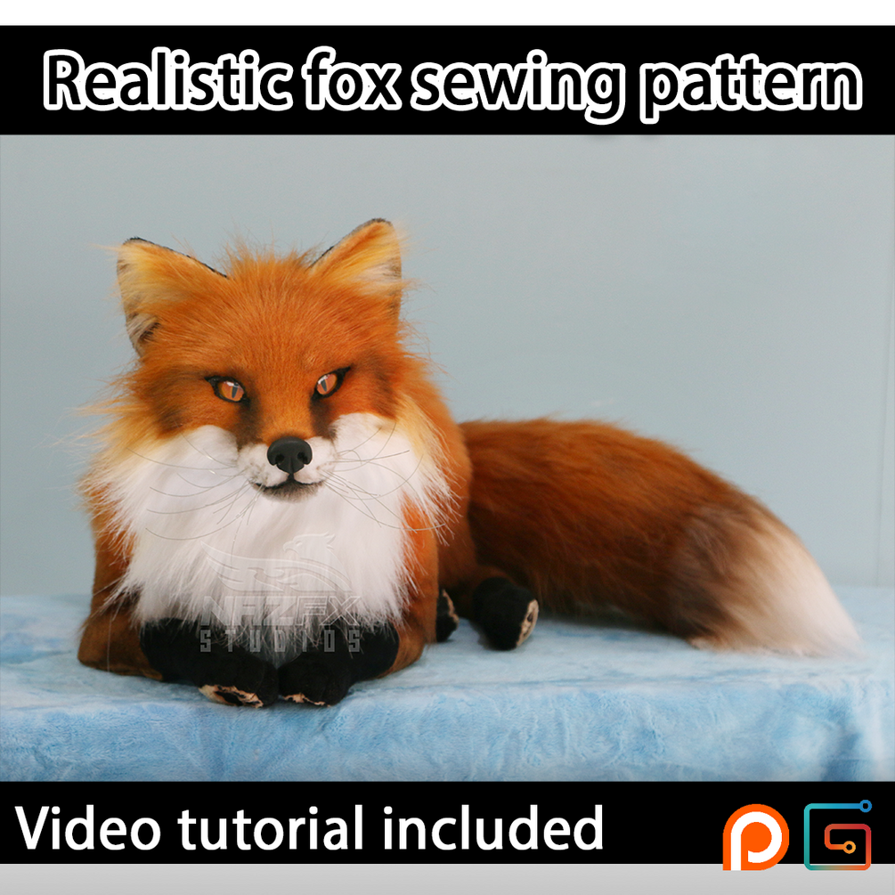 Realistic fox plush - pattern and tutorial