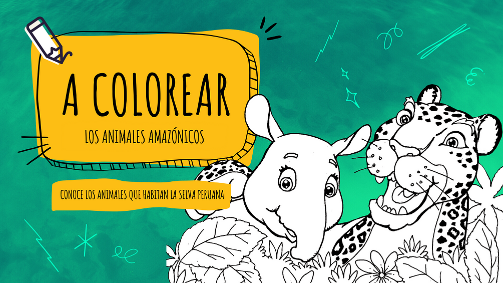 Libro para colorear de animales amazónicos