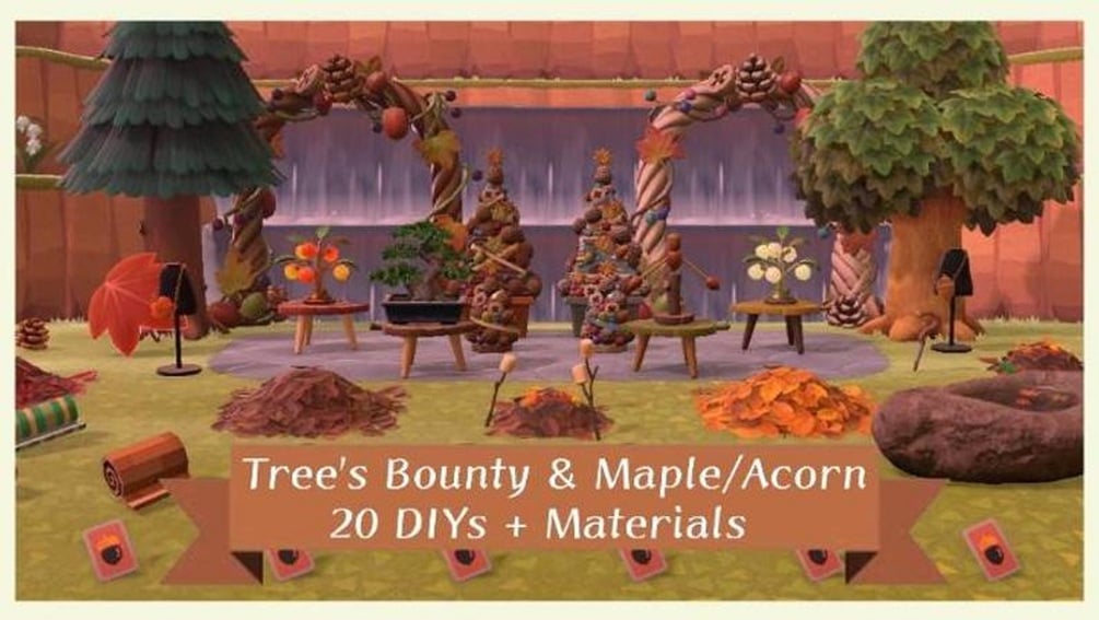 acnh tree's bounty diy set delivered to your island via dodo