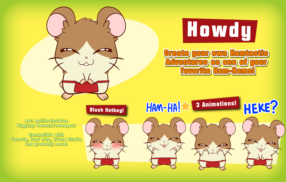 Hamtaro Live2D Model: Howdy