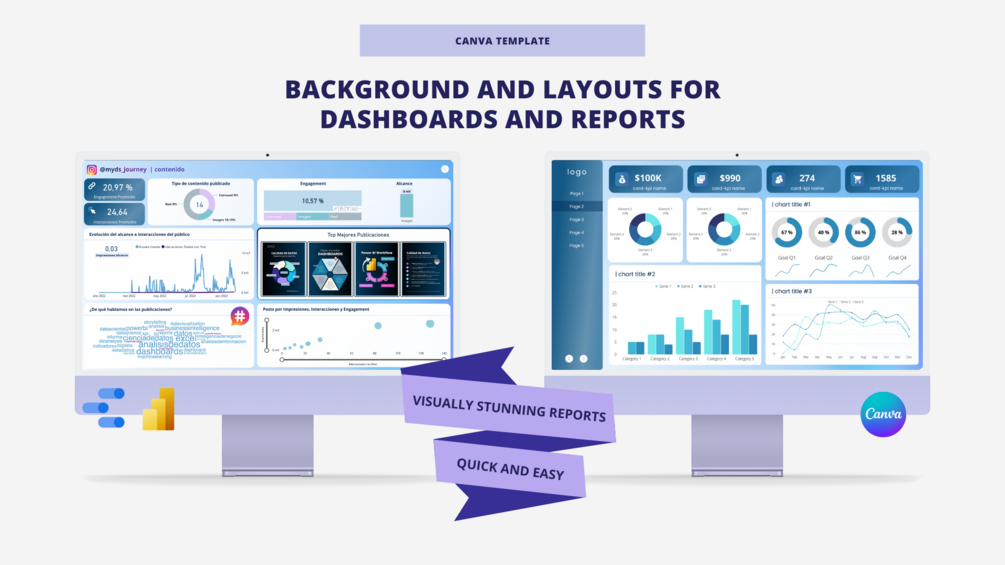 Dashboard Layouts Cover Backgrounds - for Power BI & Data Studio ...