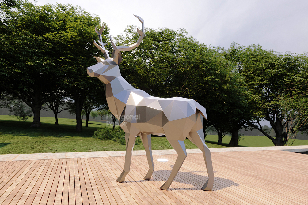 Deer: Drawings for Laser Cutting and Welding Polygonal Low Poly Figure ...