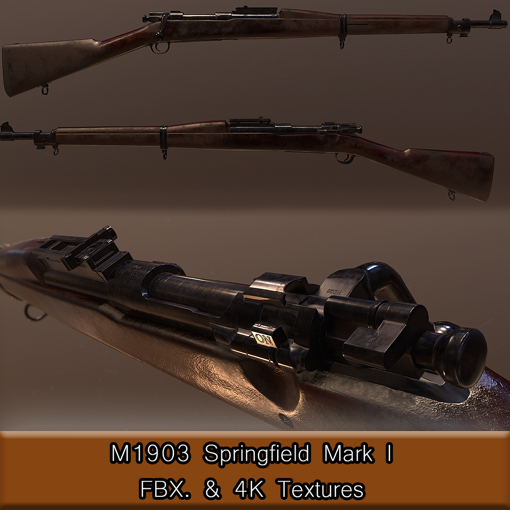 M1903 Springfield Fully Textured 4K