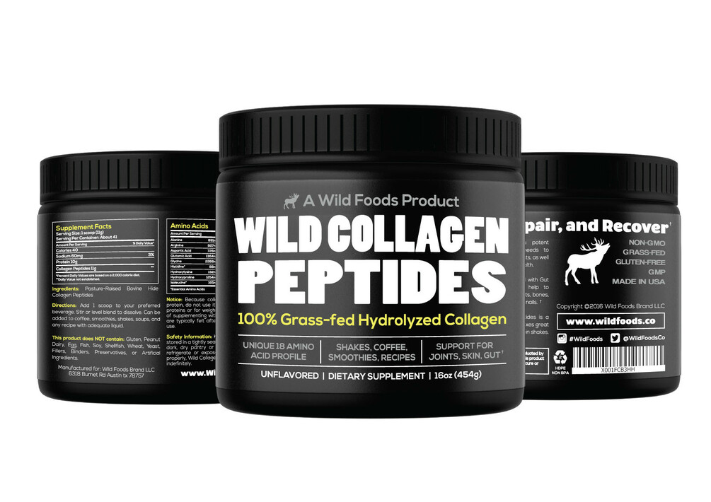 Wild Collagen Peptides - 16oz - Monthly Subscription with Free Shipping