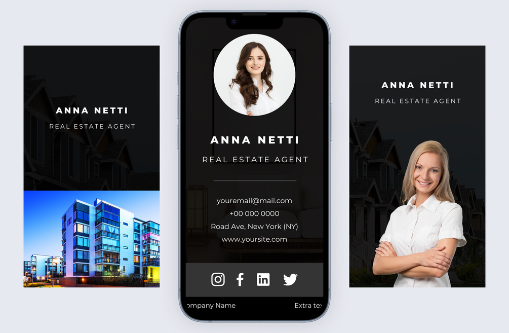 Vertical Business Card for Real Estate Agents | Realtors Marketing ...