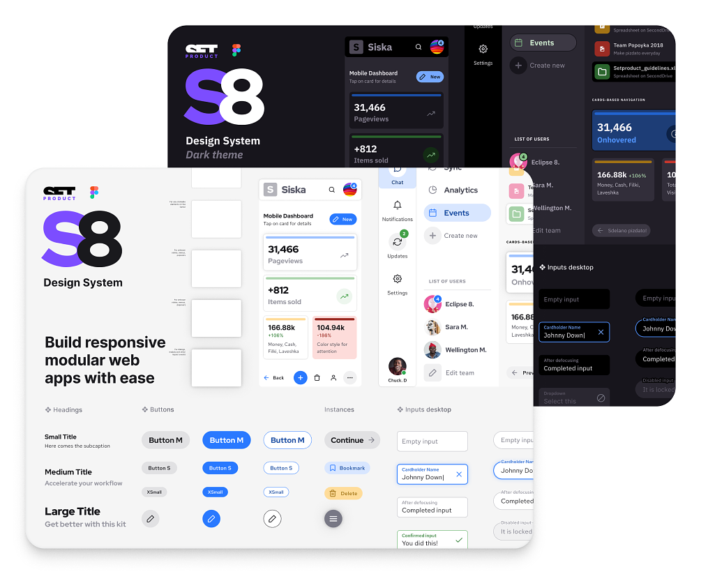 Dashboard UI kit bundle - Default + Dark theme