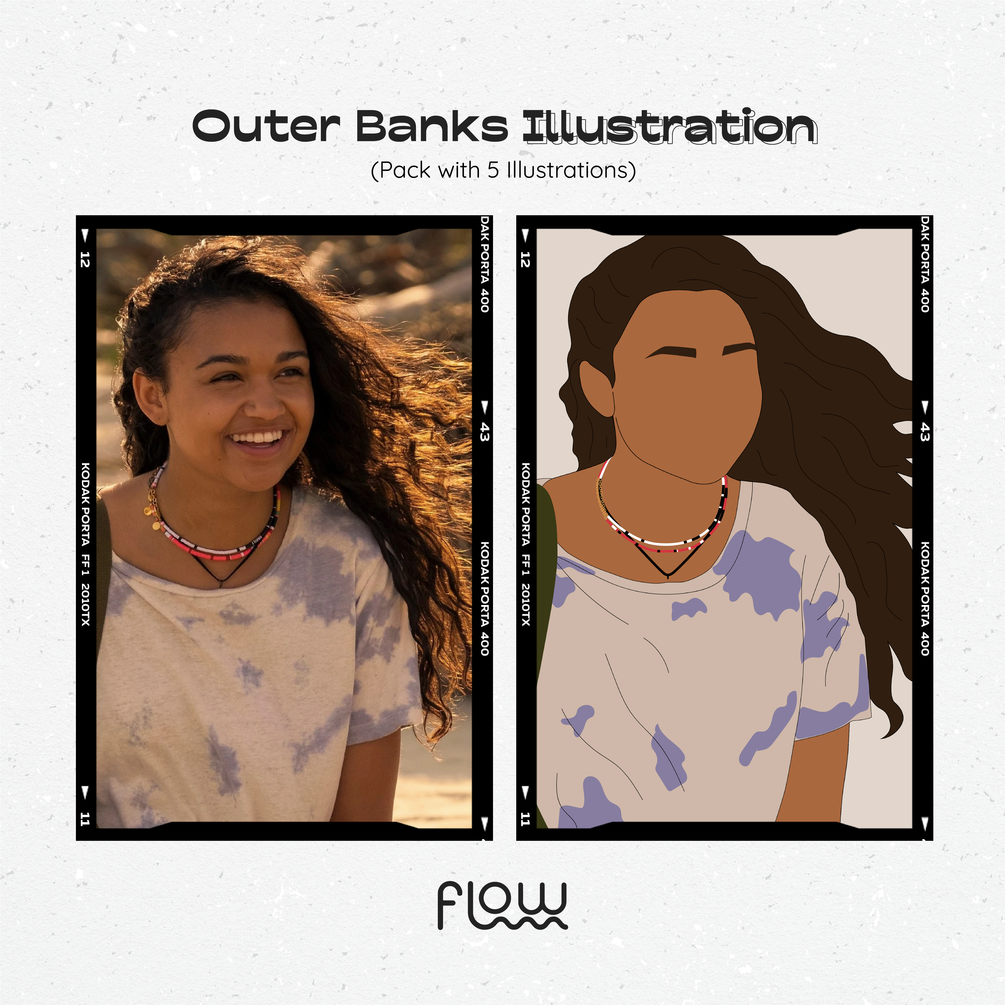 Outer Banks Illustration Pack (JJ, Sarah, John B, Pope, Kiara)