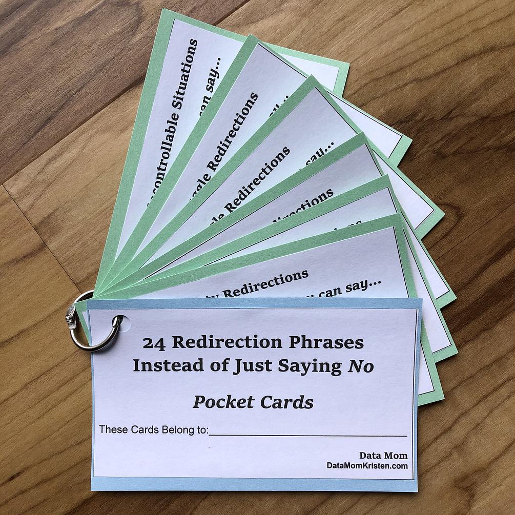 Redirection Phrases Pocket Cards